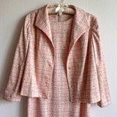 1970s Tan Dress and Jacket Set With Grid Pattern (S/M) – Studio Gloria ...