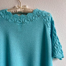 1980s Turquoise Sweater With Short Sleeves (L/XL) – Studio Gloria Vintage