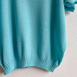 1980s Turquoise Sweater With Short Sleeves (L/XL) – Studio Gloria Vintage