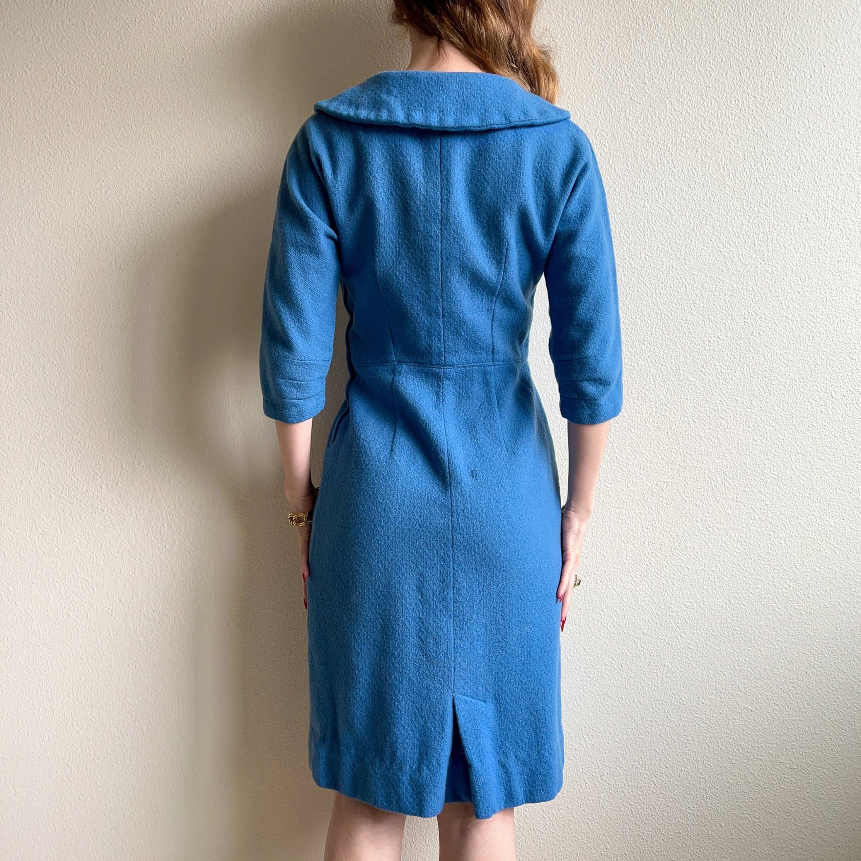1950s Double Breasted Blue Wool Dress (S/M) – Studio Gloria Vintage